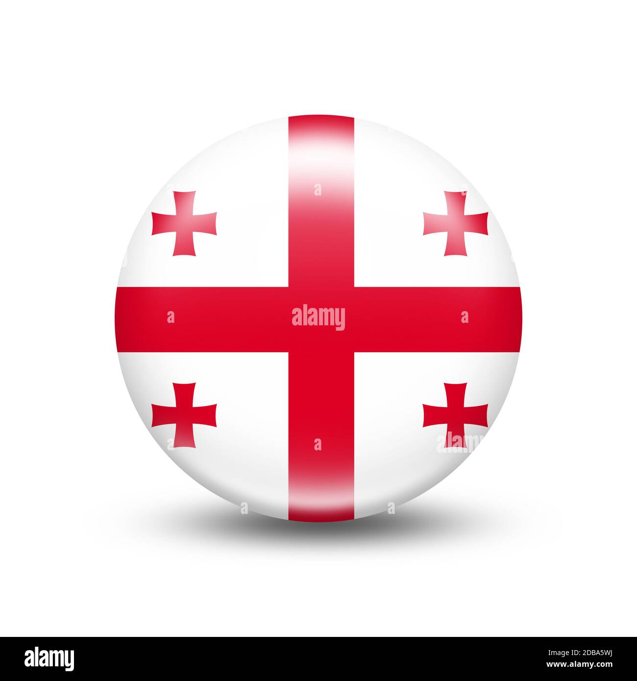 Georgia country flag in sphere with white shadow - illustration Stock ...