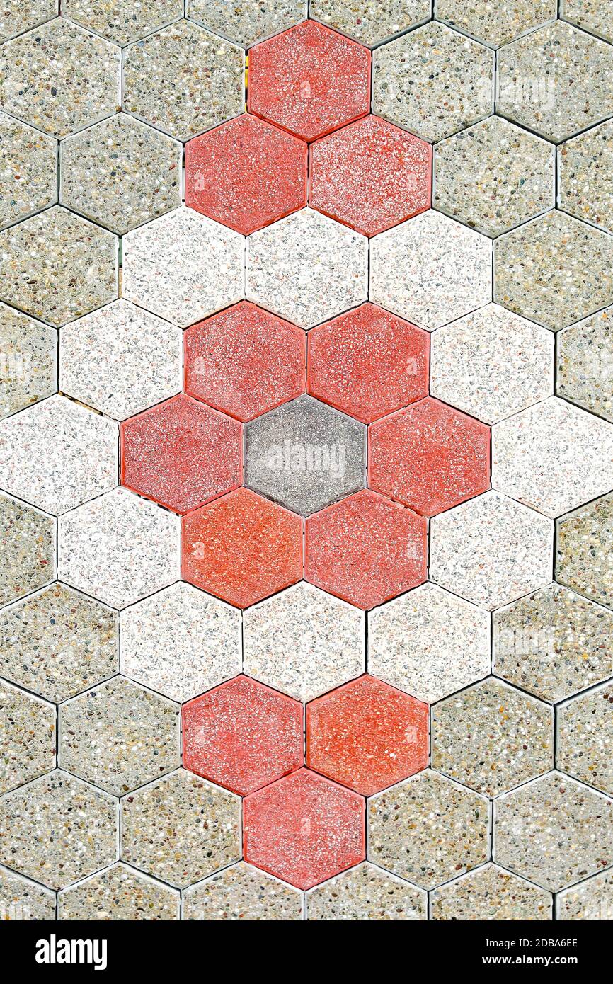 Hexagonal shape decorative bricks made from concrete Stock Photo - Alamy
