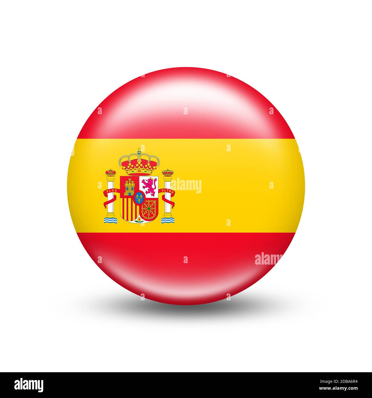 Spain country flag in sphere with white shadow - illustration Stock ...