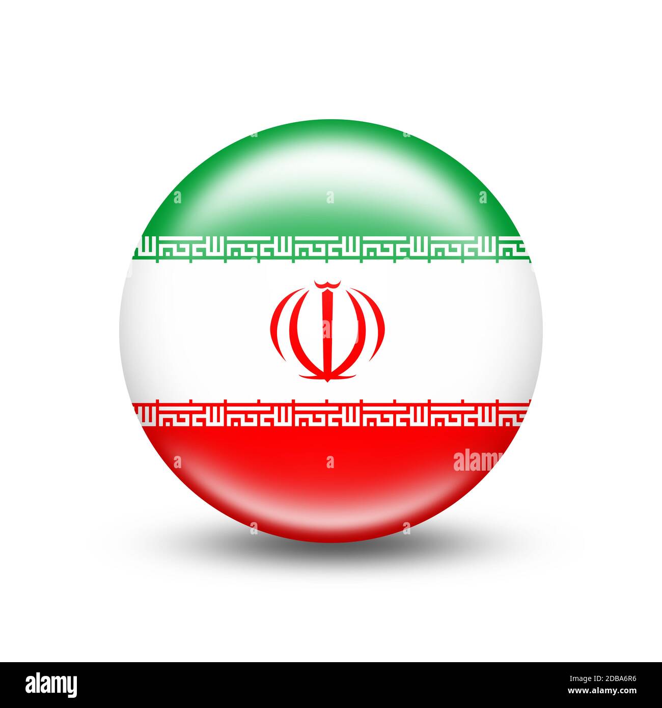 Iran country flag circle with white shadow - illustration Stock Photo ...