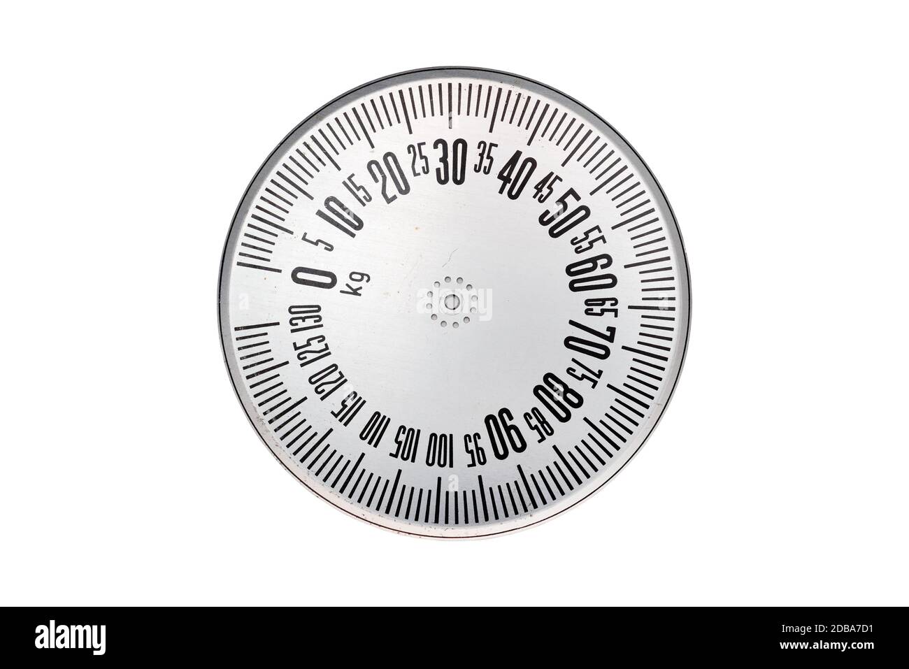 aluminum vintage scale dial over white background Stock Photo - Alamy