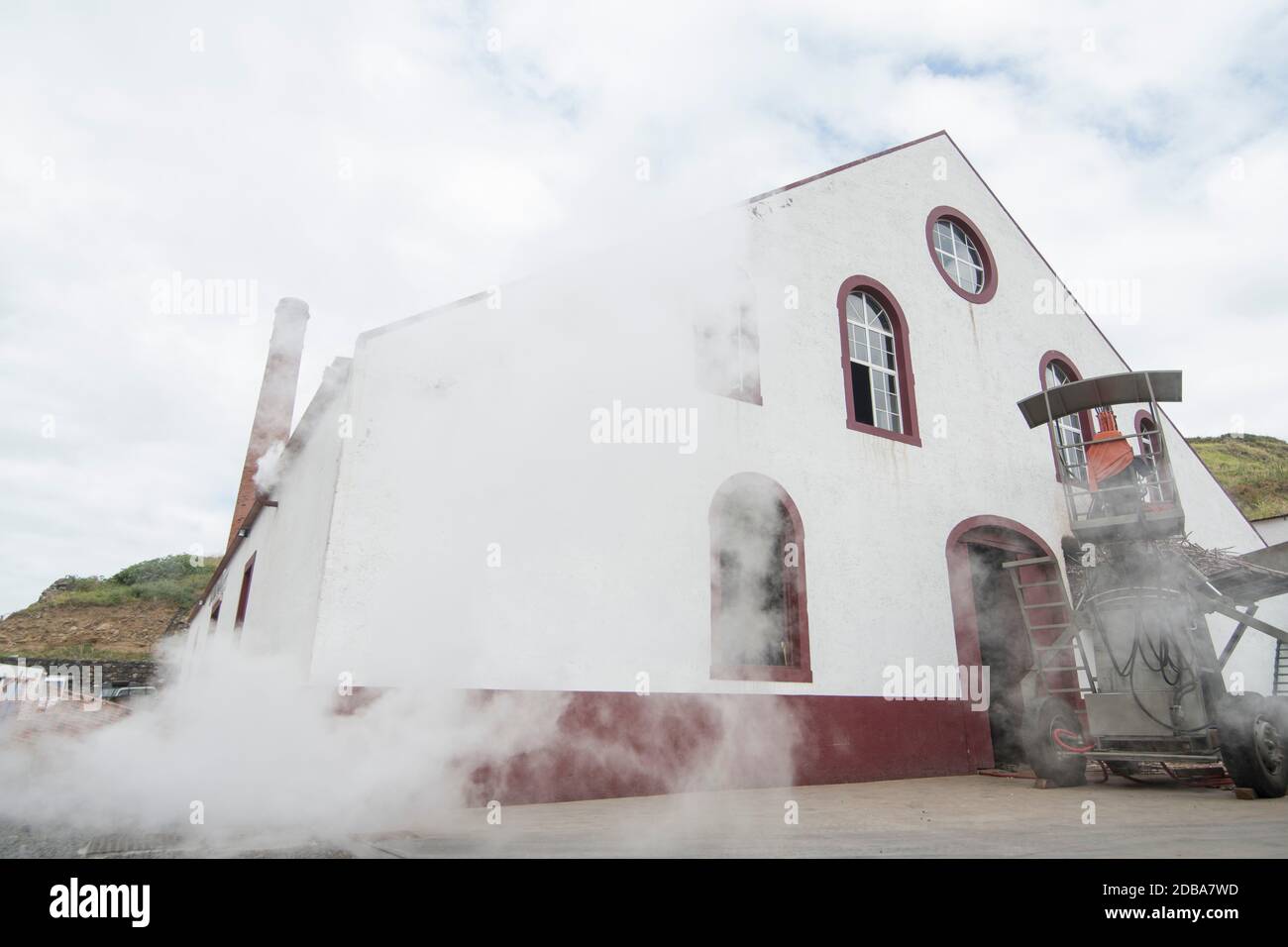 the Rum Factory in Porto da Cruz on the coast at east Madeira on the ...