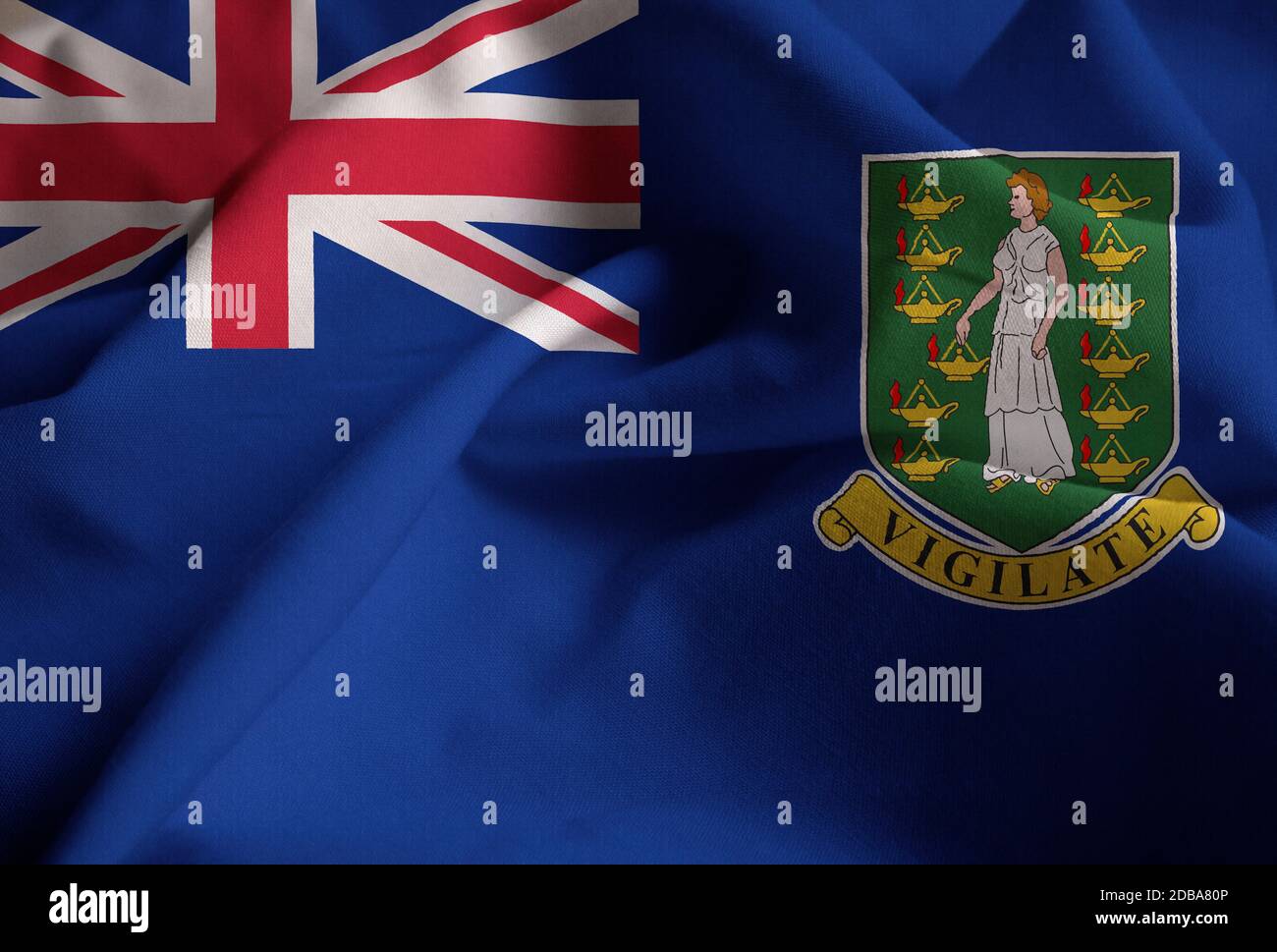 Ruffled Flag of British Virgin Islands Blowing in Wind Stock Photo - Alamy