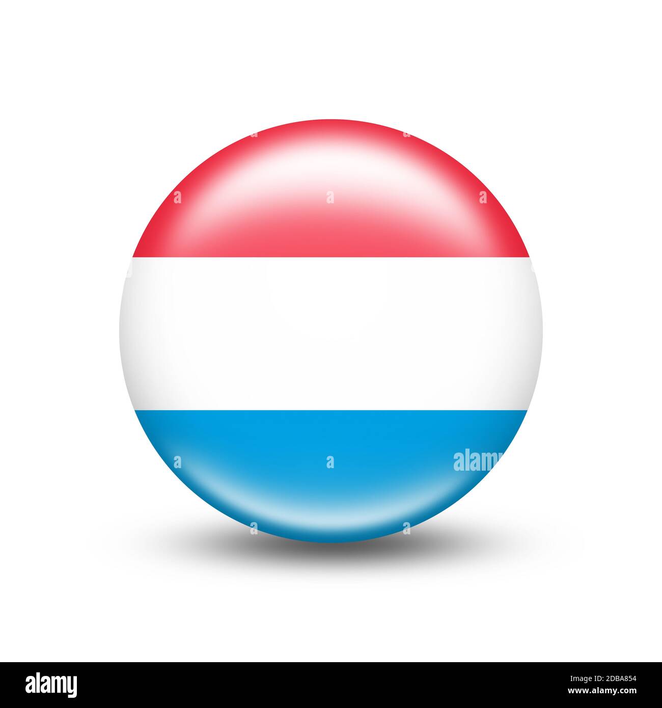 Flag of luxembourg country in sphere with white shadow - illustration ...