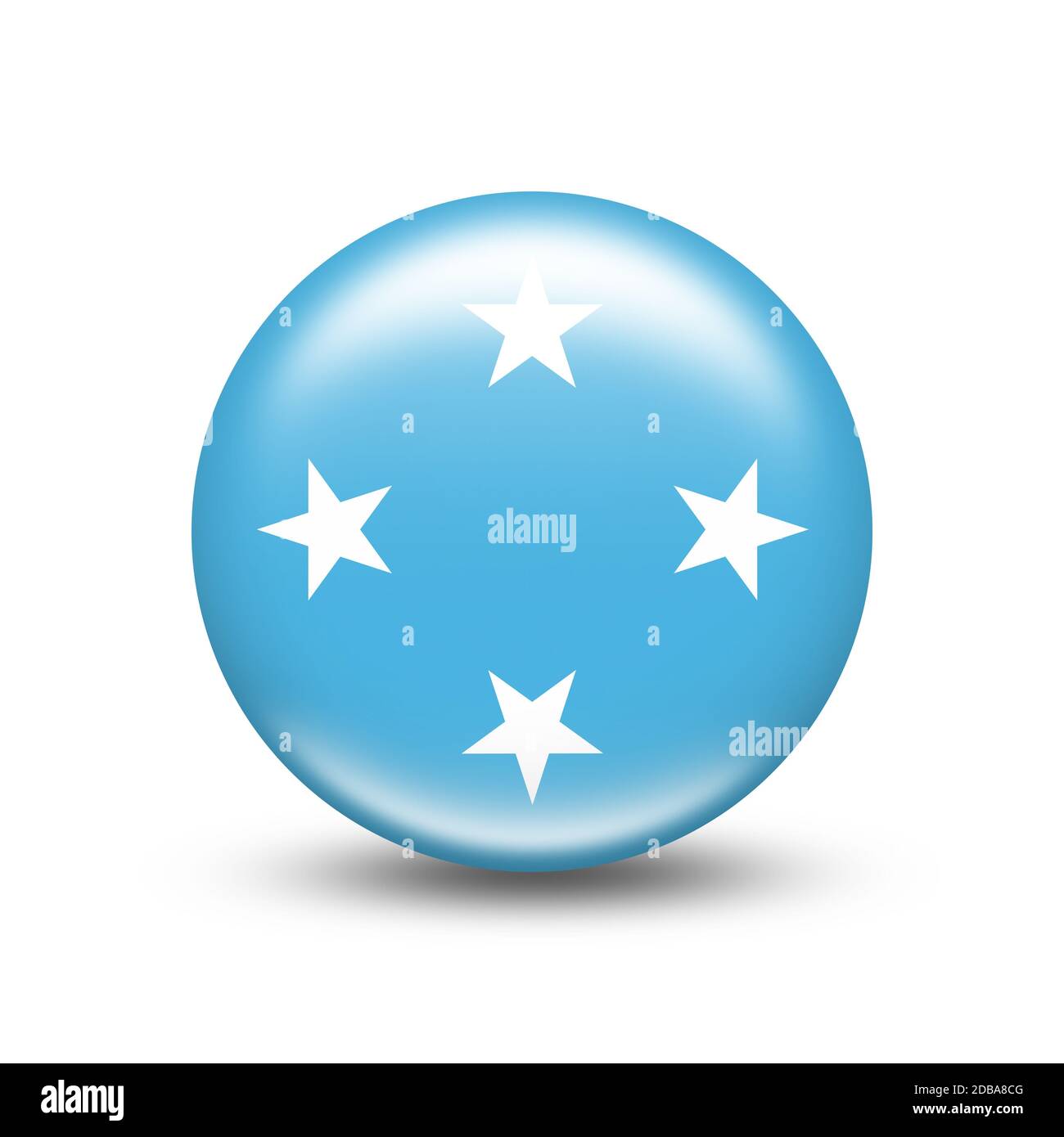 Micronesia country flag in sphere with white shadow - illustration ...
