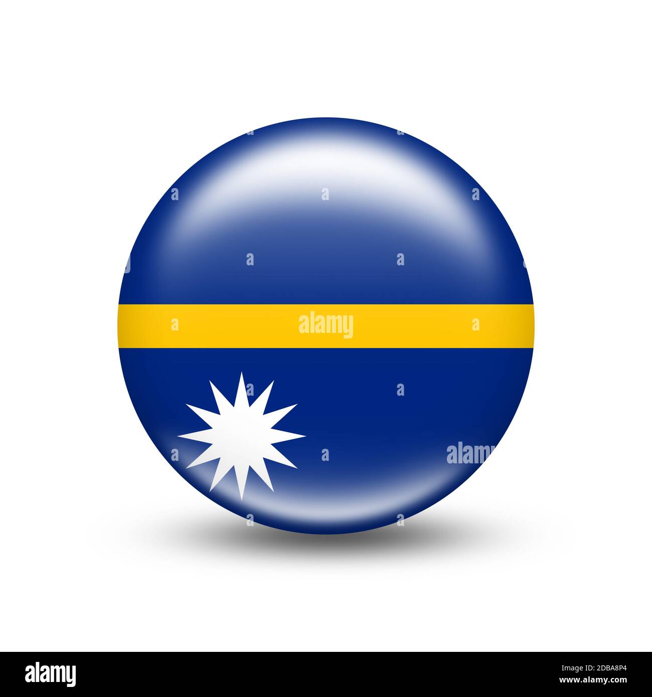 Nauru country flag in sphere with white shadow - illustration Stock ...