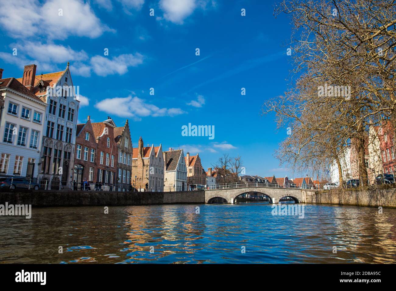 BRUGES, BELGIUM - MARCH, 2018: Canals of the historical and beautiful ...