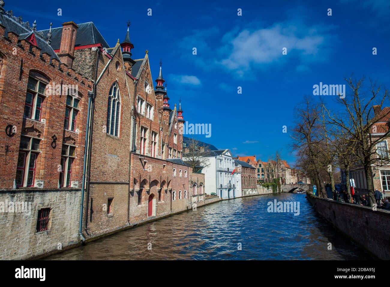 BRUGES, BELGIUM - MARCH, 2018: Canals of the historical and beautiful ...
