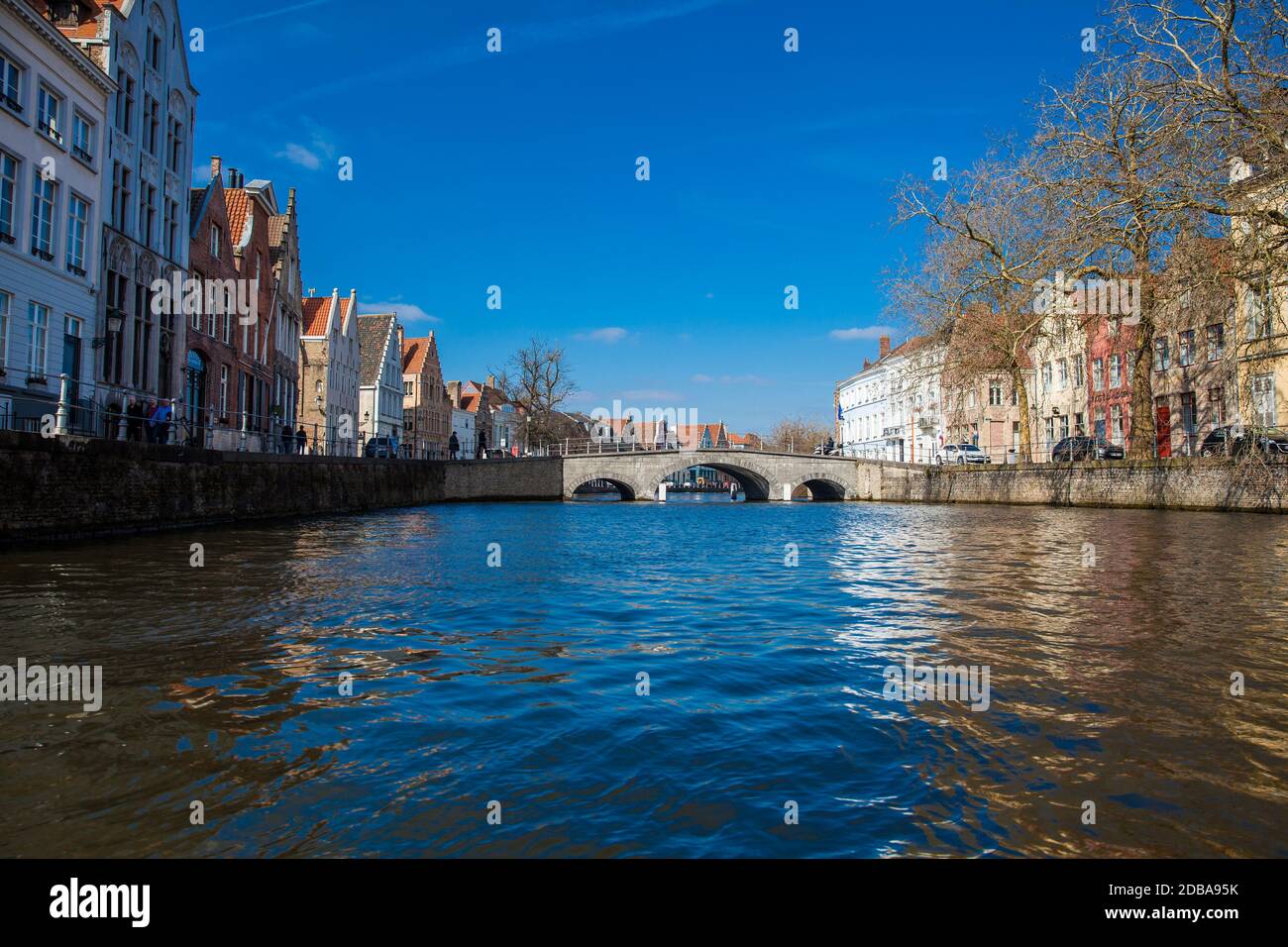 BRUGES, BELGIUM - MARCH, 2018: Canals of the historical and beautiful ...