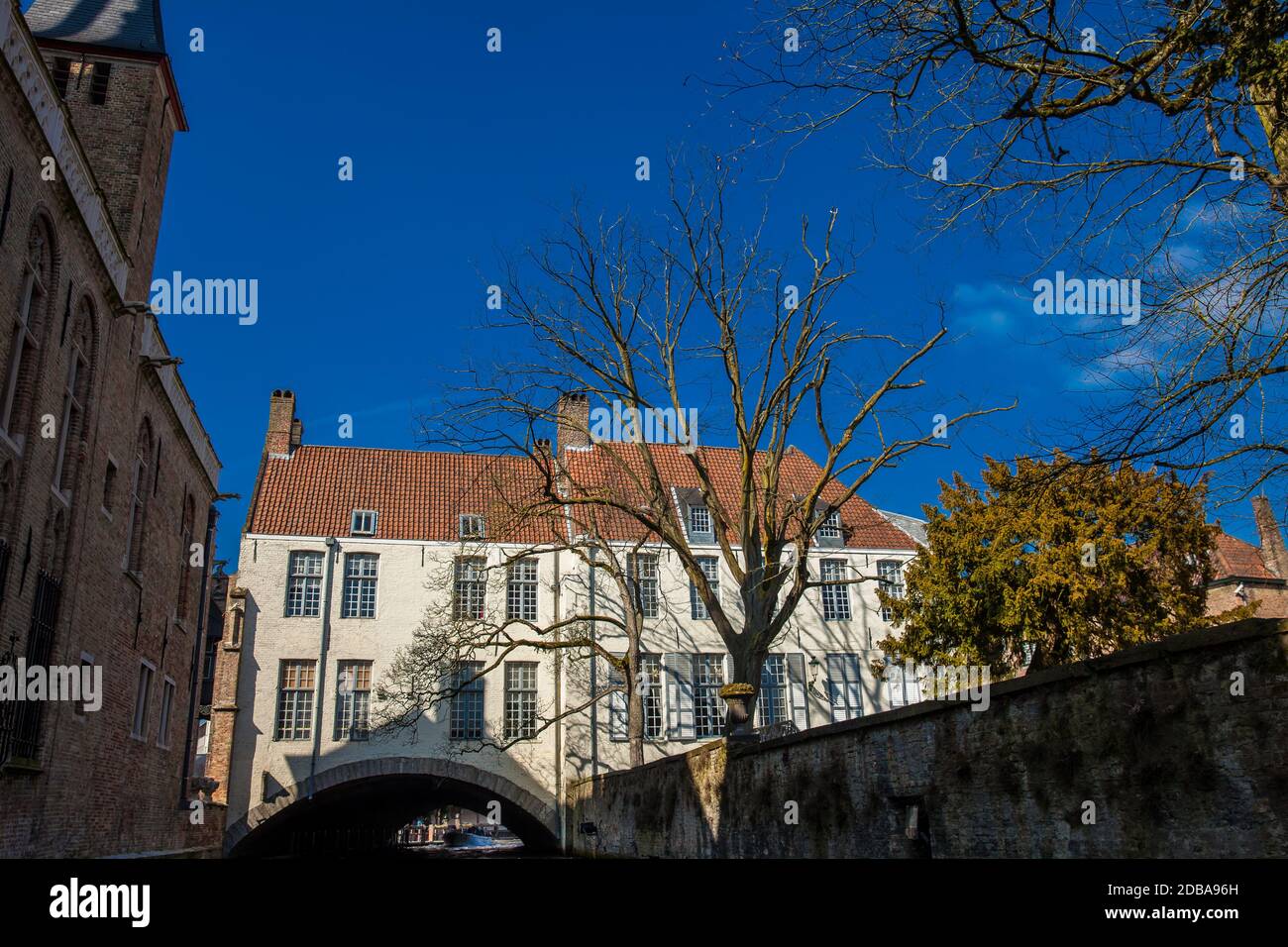 BRUGES, BELGIUM - MARCH, 2018: Canals of the historical and beautiful ...