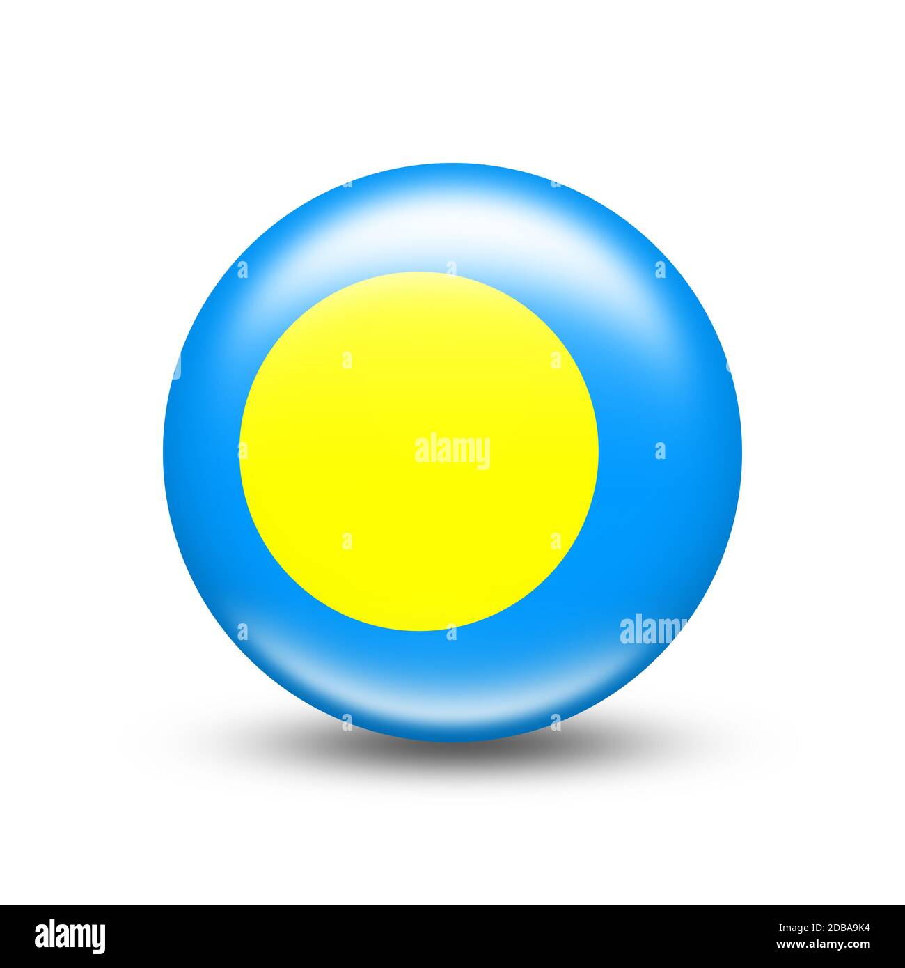 Palau country flag in sphere with white shadow - illustration Stock ...