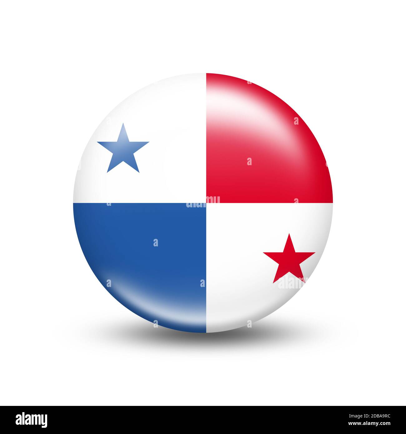 Panama country flag in circle with white shadow - illustration Stock ...