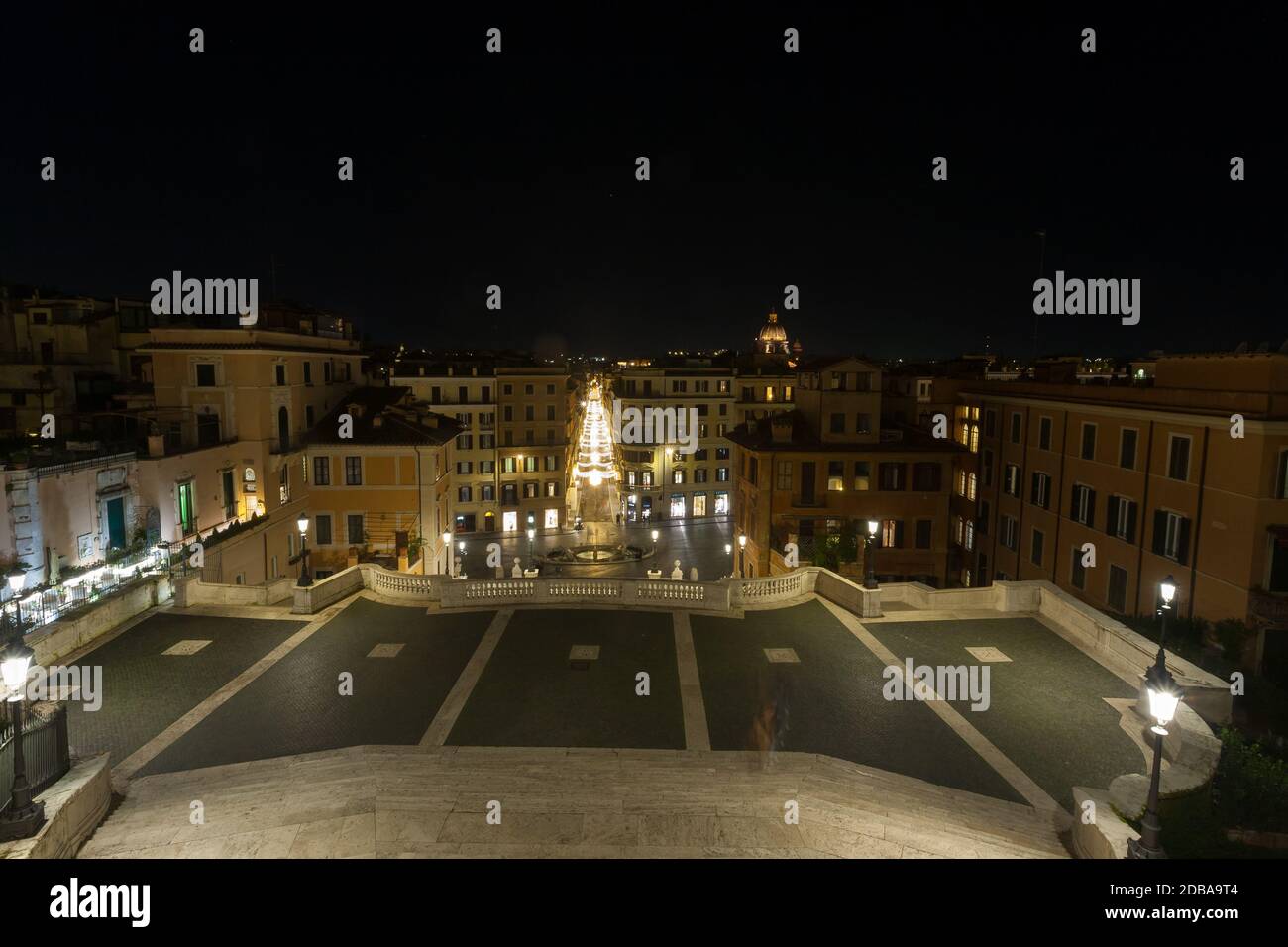 Spanish Steps night view, Rome landmark, Italy. Roma, Italia Stock ...
