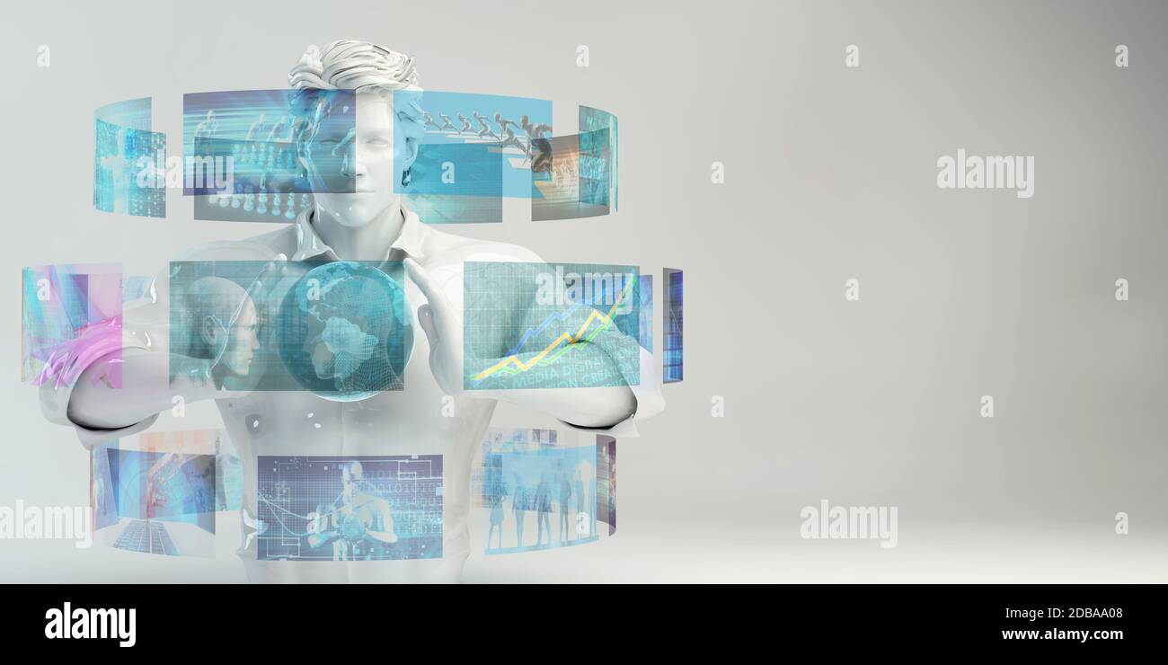 Modern Digital Economy on a Global Work Scale Stock Photo - Alamy