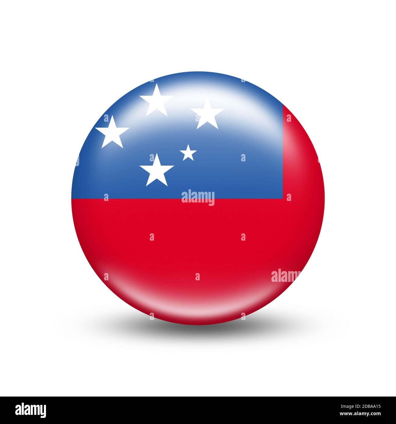 Samoa country flag in sphere with white shadow - illustration Stock ...