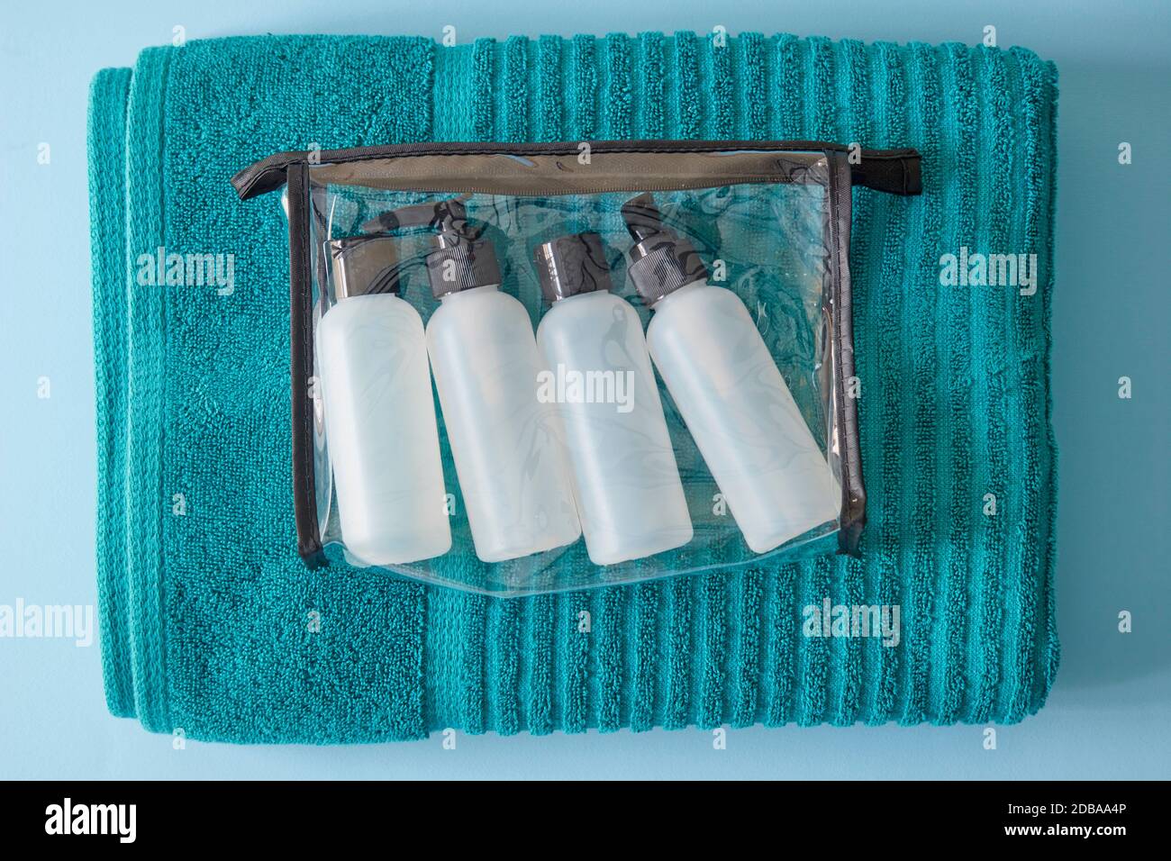 A studio photo of a bathroom travel pack Stock Photo - Alamy