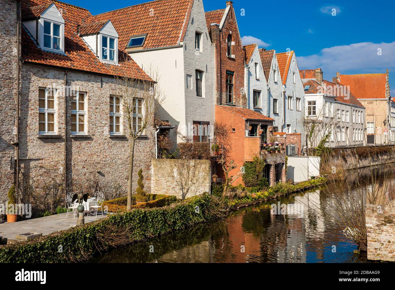 BRUGES, BELGIUM - MARCH, 2018: Canals of the historical and beautiful ...