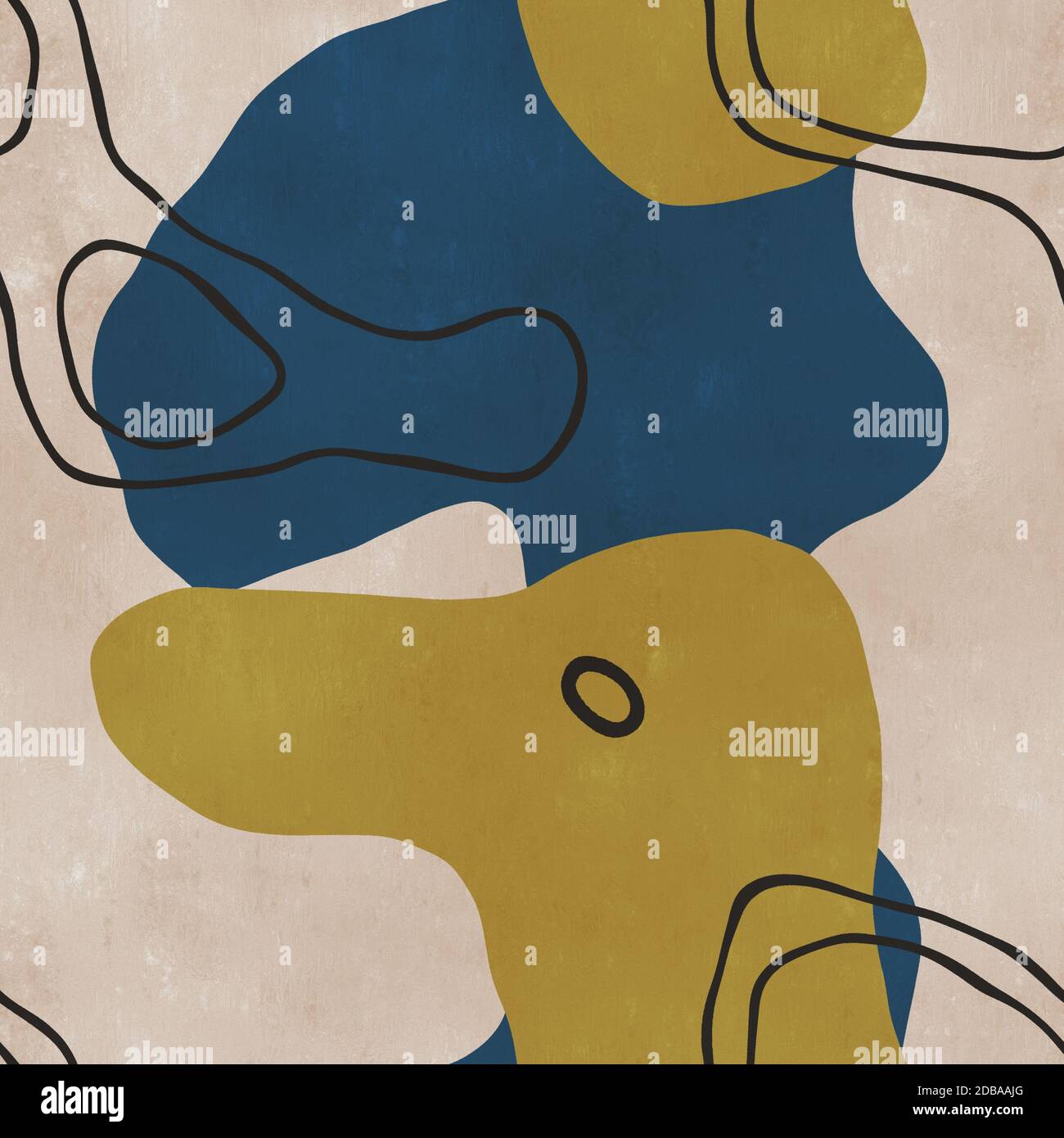 Seamless organic rounded curvy shapes naive design Stock Photo - Alamy