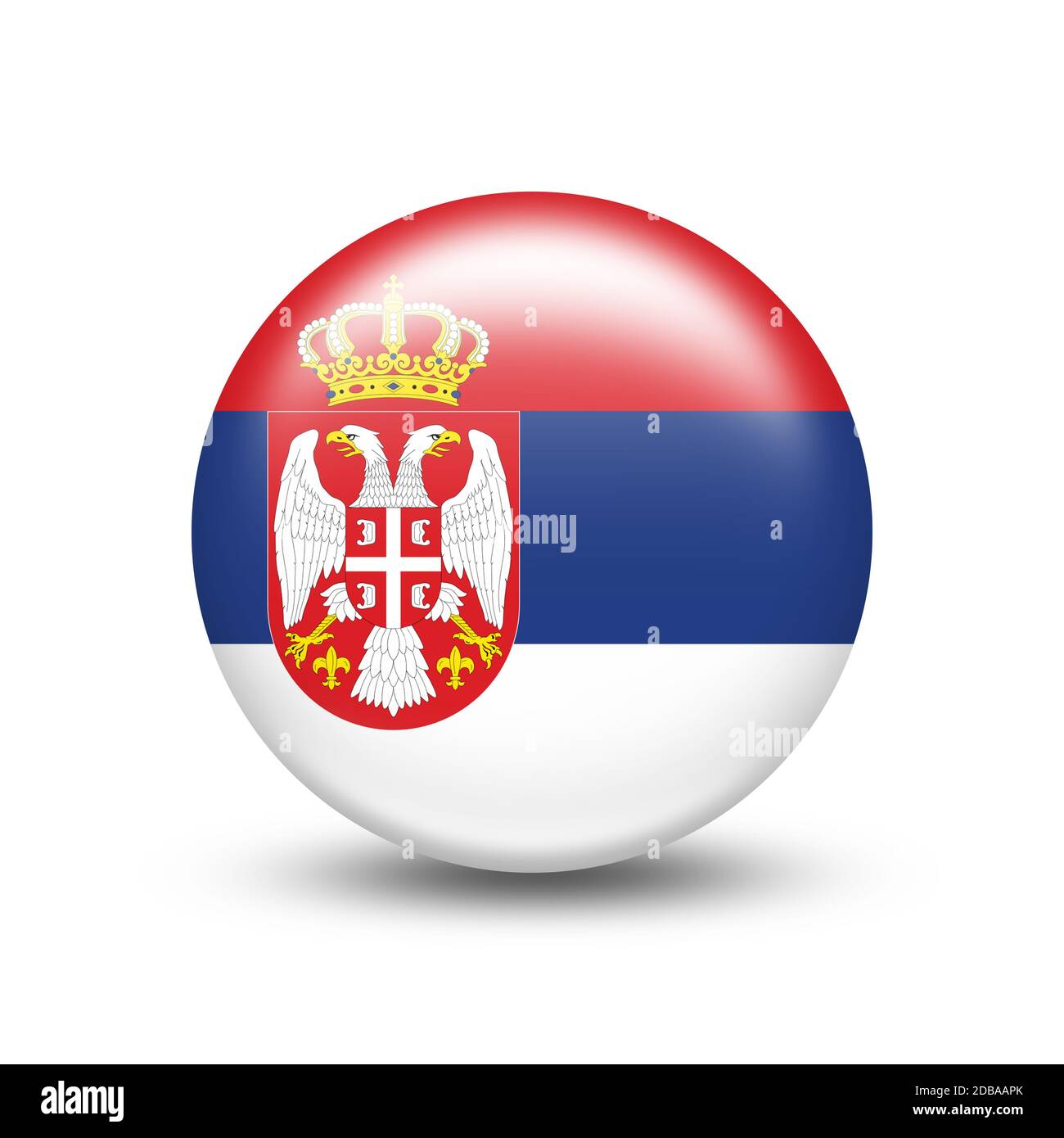 Serbia country flag in circle with white shadow - illustration Stock ...