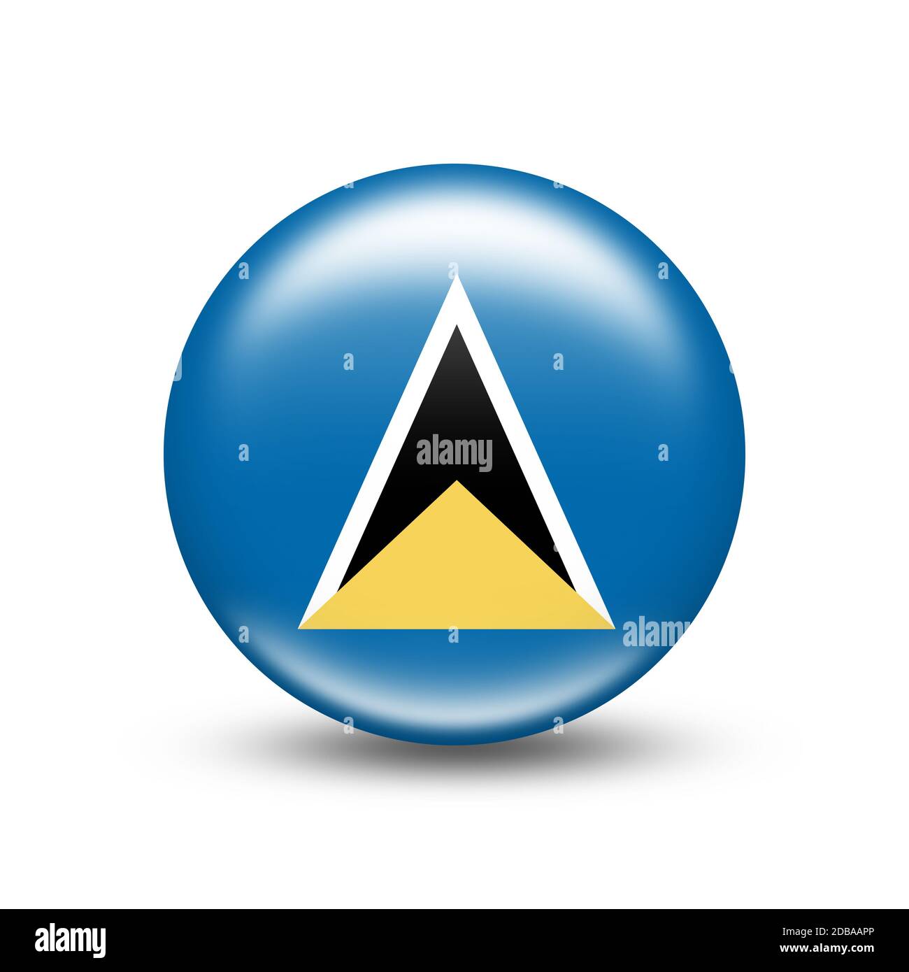 Lucia country flag in sphere with white shadow - illustration Stock ...