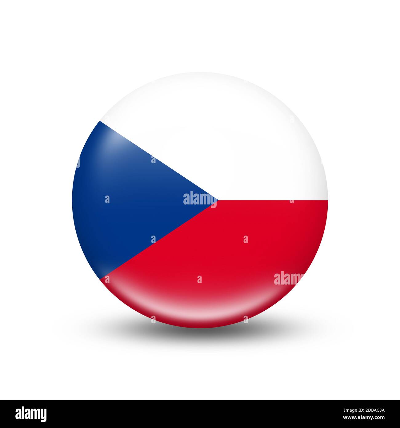 Czech Republic flag in sphere with white shadow - illustration Stock ...