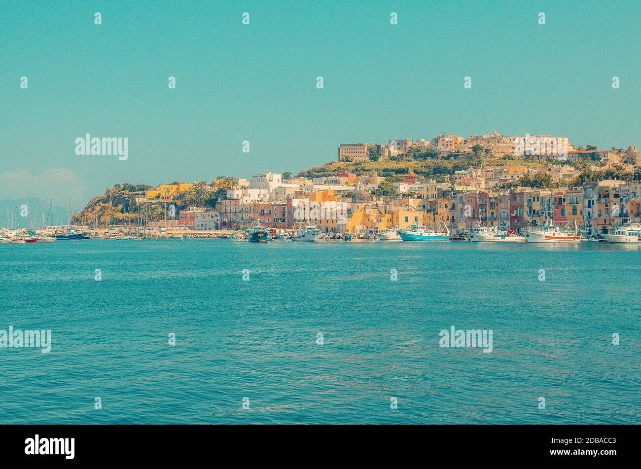View of the port of Procida island - one of the Flegrean Islands off ...