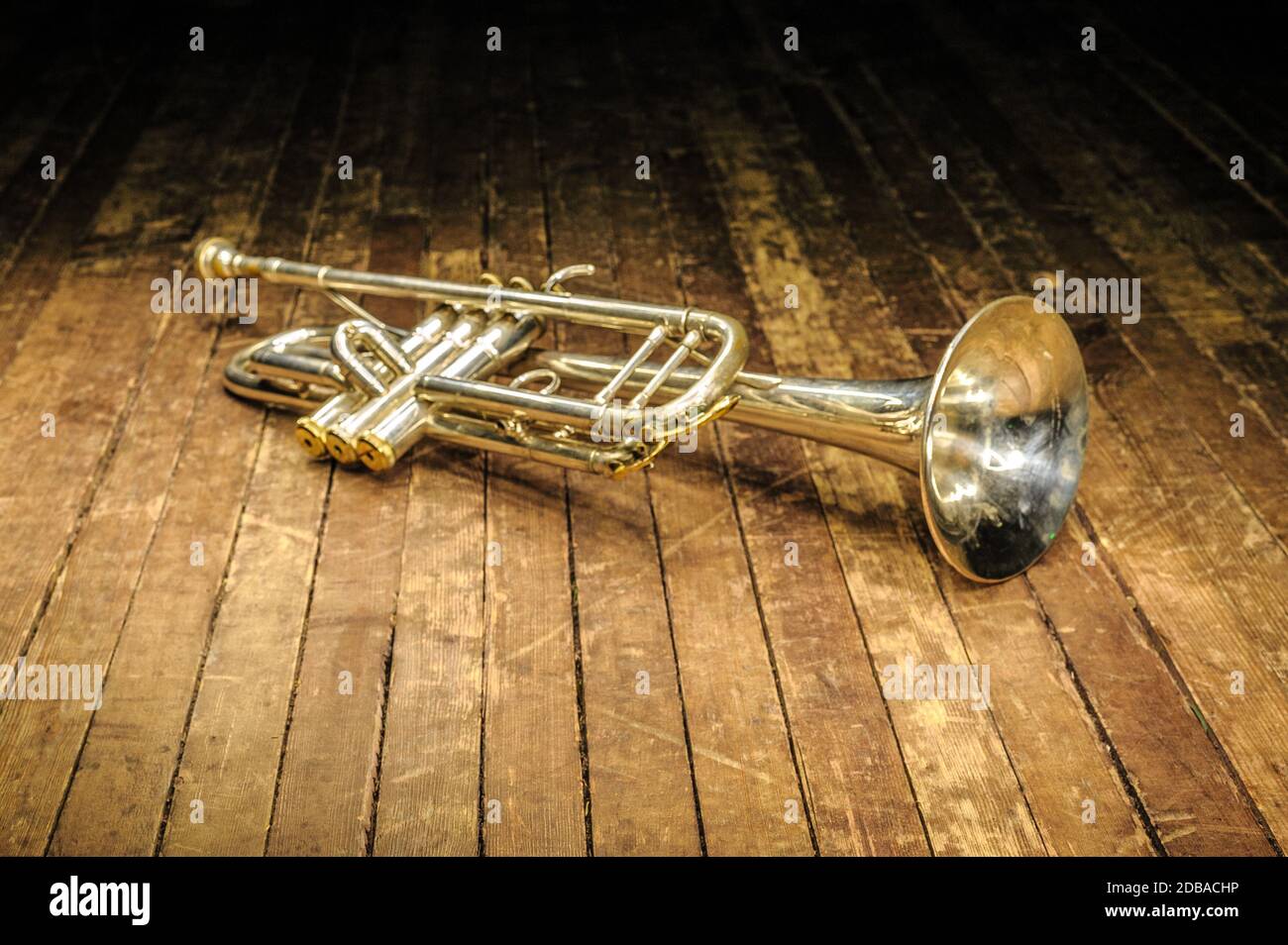 Trumpet On Wooden Floor High Resolution Stock Photography and Images ...