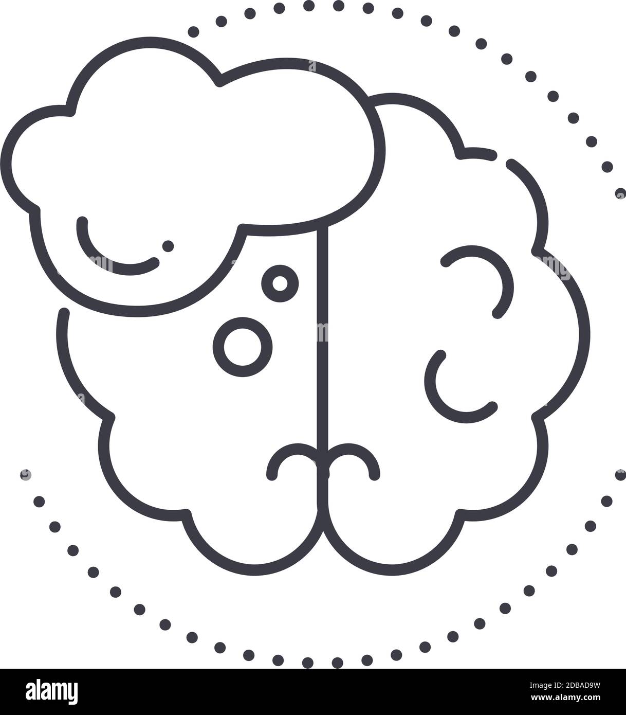 Thinking process icon, linear isolated illustration, thin line vector ...