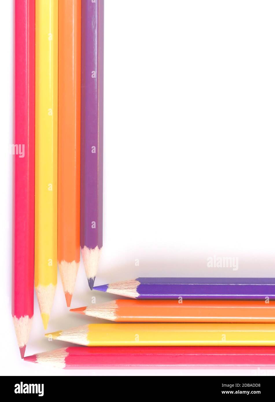 Color pencils over white Stock Photo - Alamy