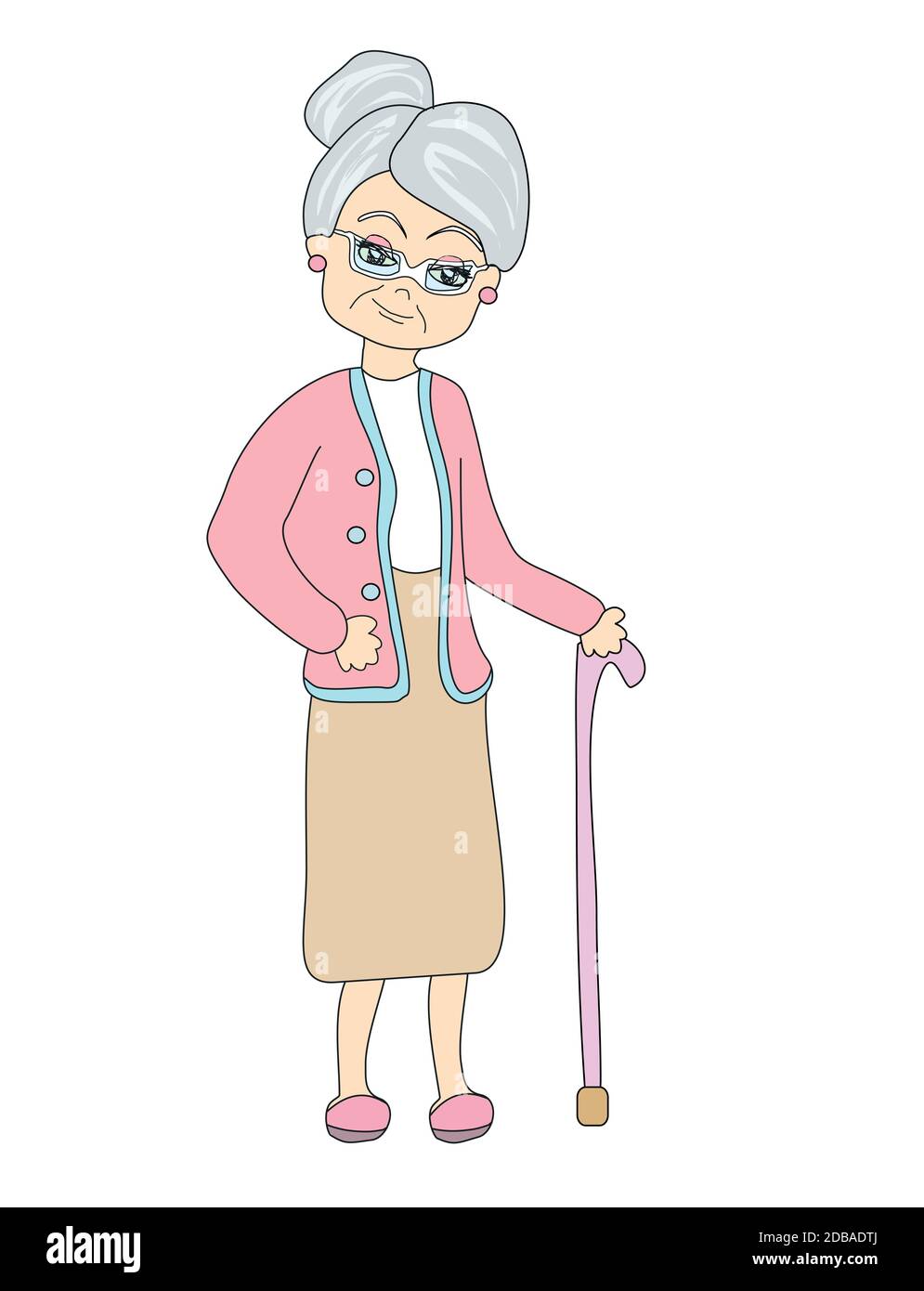 Grandma old woman hand drawn illustration hi-res stock photography and ...