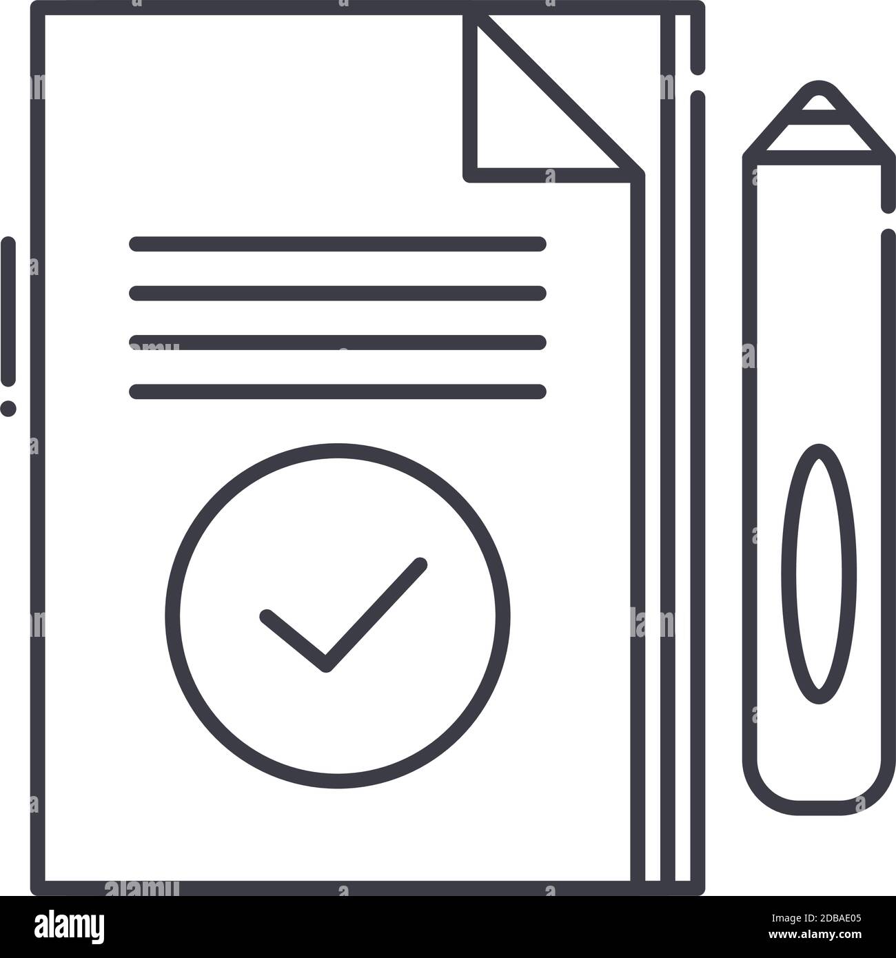 Test icon, linear isolated illustration, thin line vector, web design ...