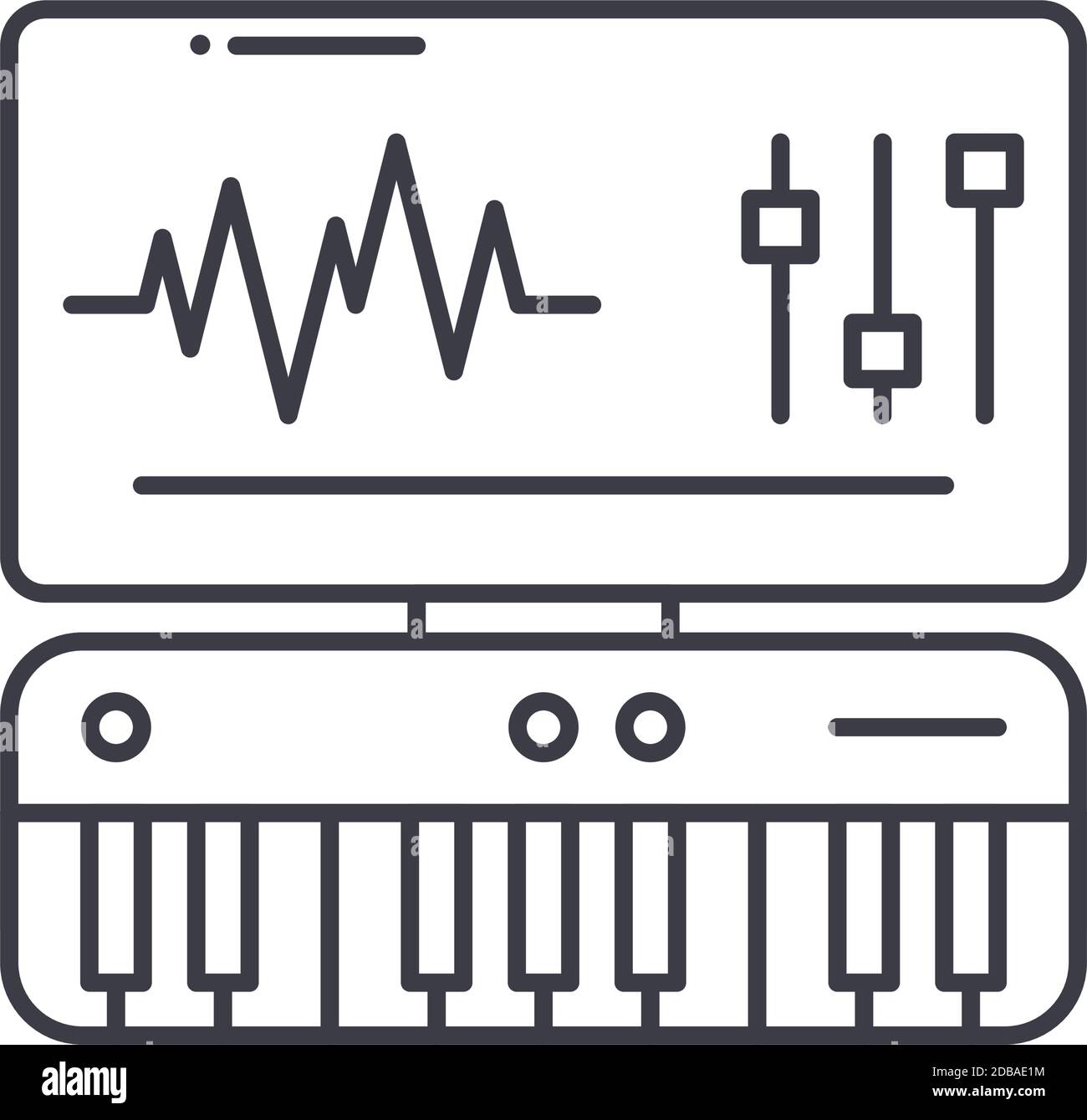 Sound software icon, linear isolated illustration, thin line vector ...
