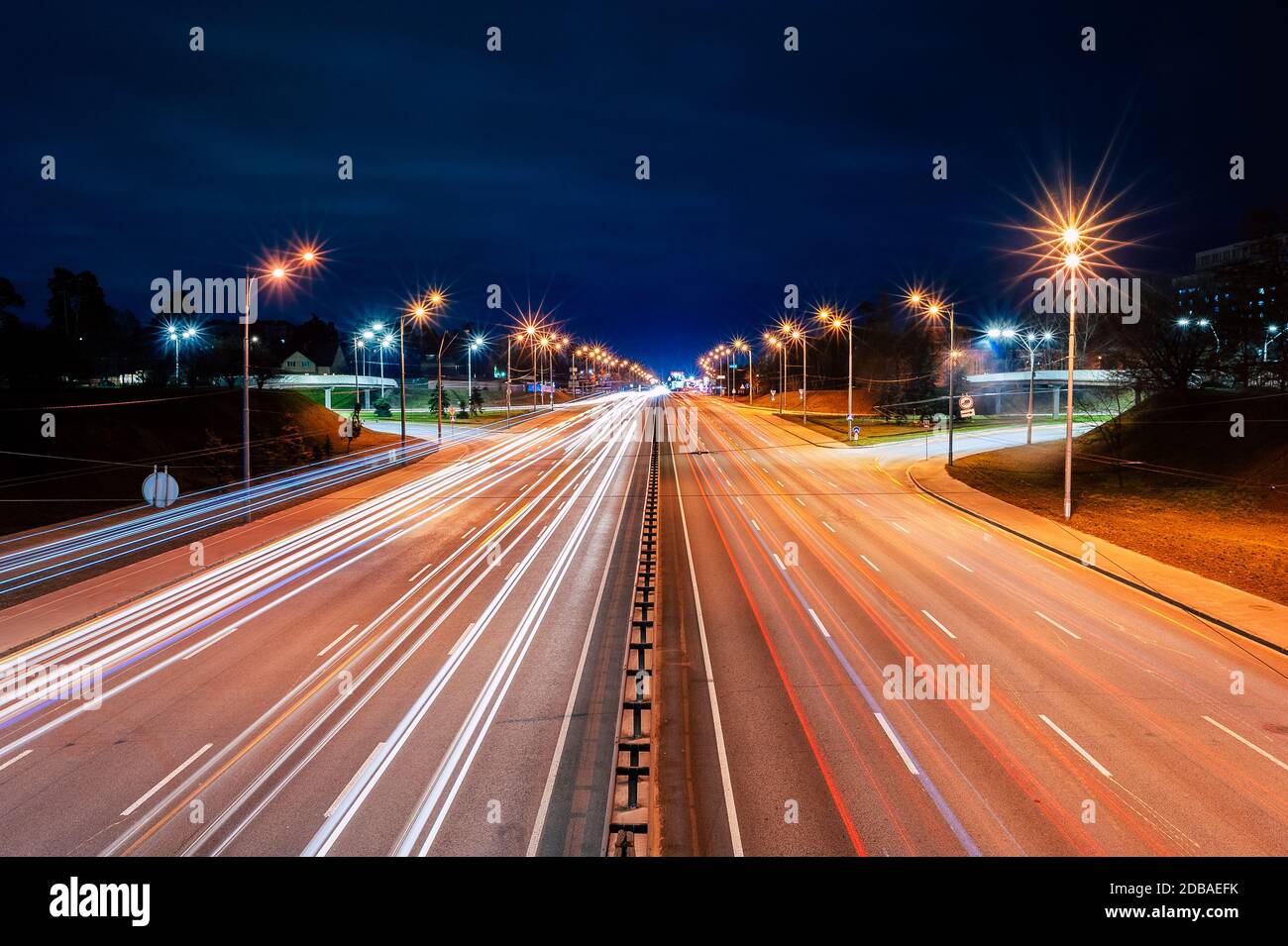 Trail lights from cars hi-res stock photography and images - Alamy
