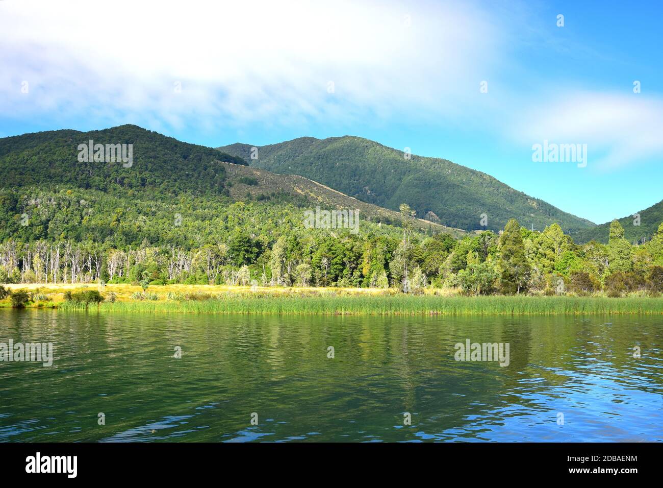 Beautiful Lake Rotoroa with mountains in the background. Nelson Lakes ...