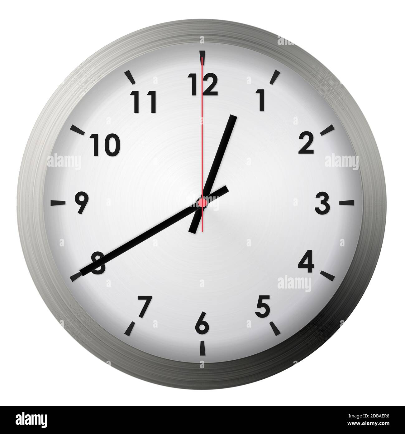 Analog metal wall clock isolated on white background Stock Photo - Alamy