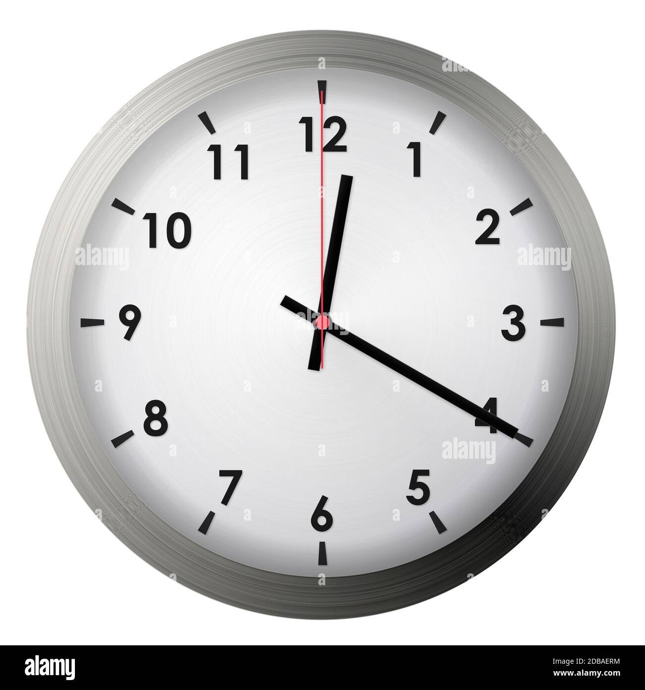 Analog metal wall clock isolated on white background Stock Photo - Alamy