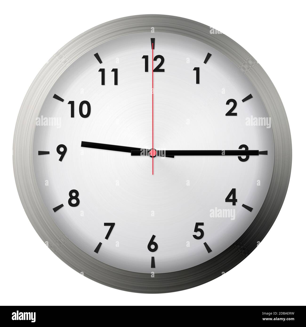 Analog metal wall clock isolated on white background Stock Photo - Alamy