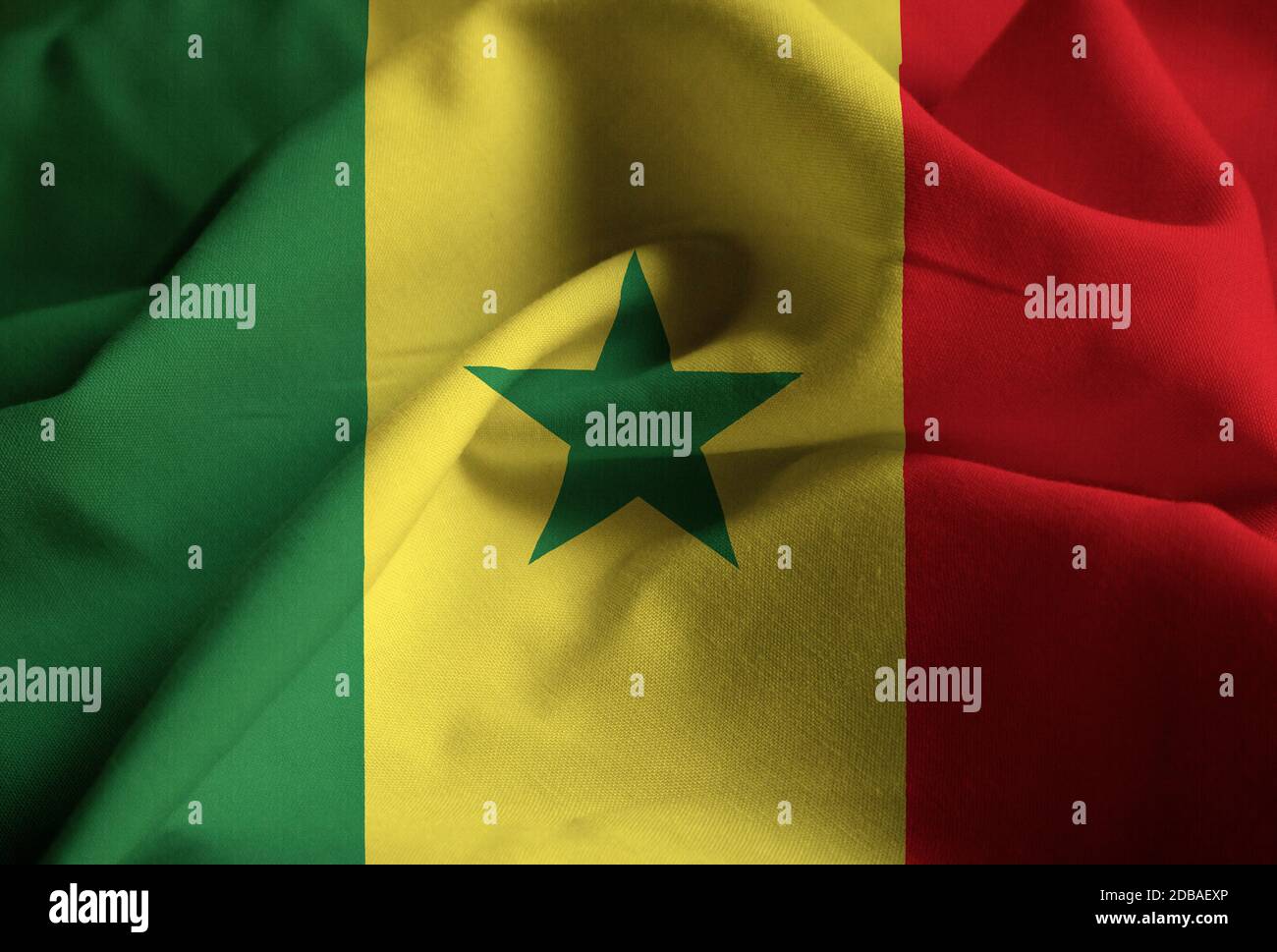Senegal flag blowing in hi-res stock photography and images - Alamy