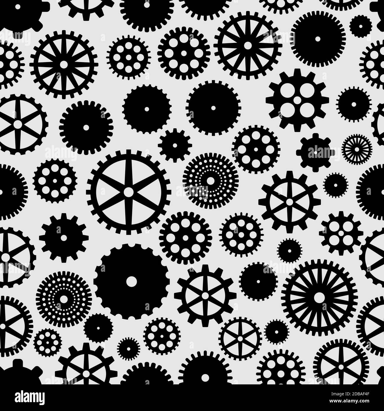 abstract black flat gears seamless pattern Stock Photo - Alamy
