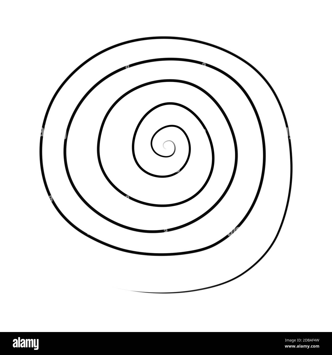 Hand drawn black spiral on white background, vector illustration Stock ...