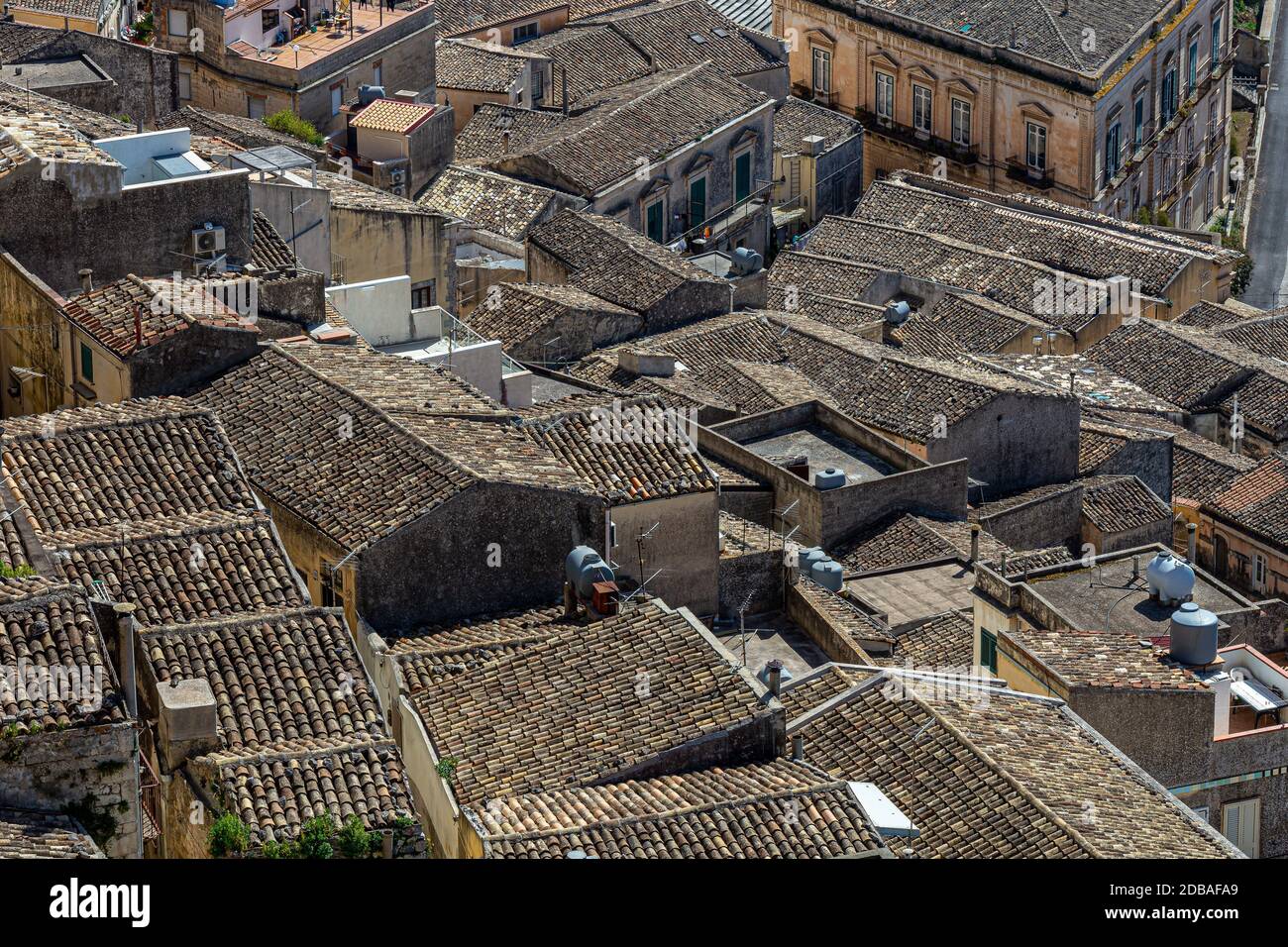 View of the typical Sicilian roofs of Modica (Italy Stock Photo - Alamy
