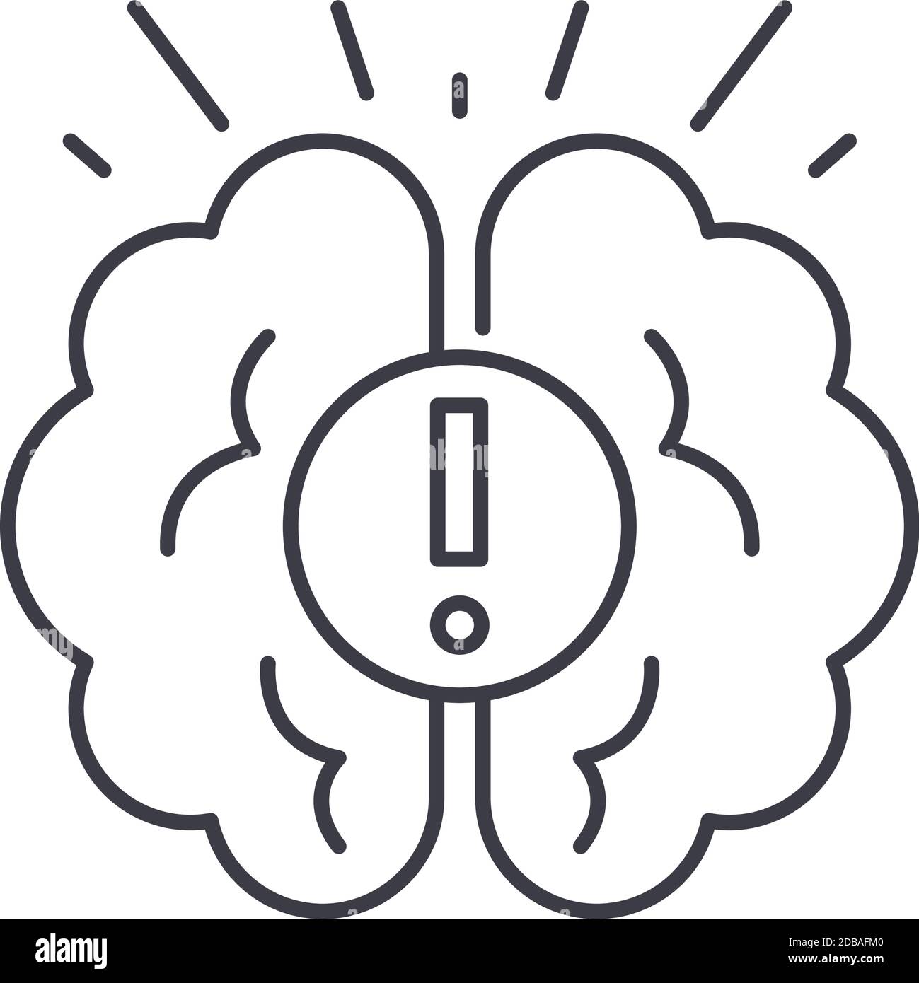 Think big idea icon, linear isolated illustration, thin line vector ...