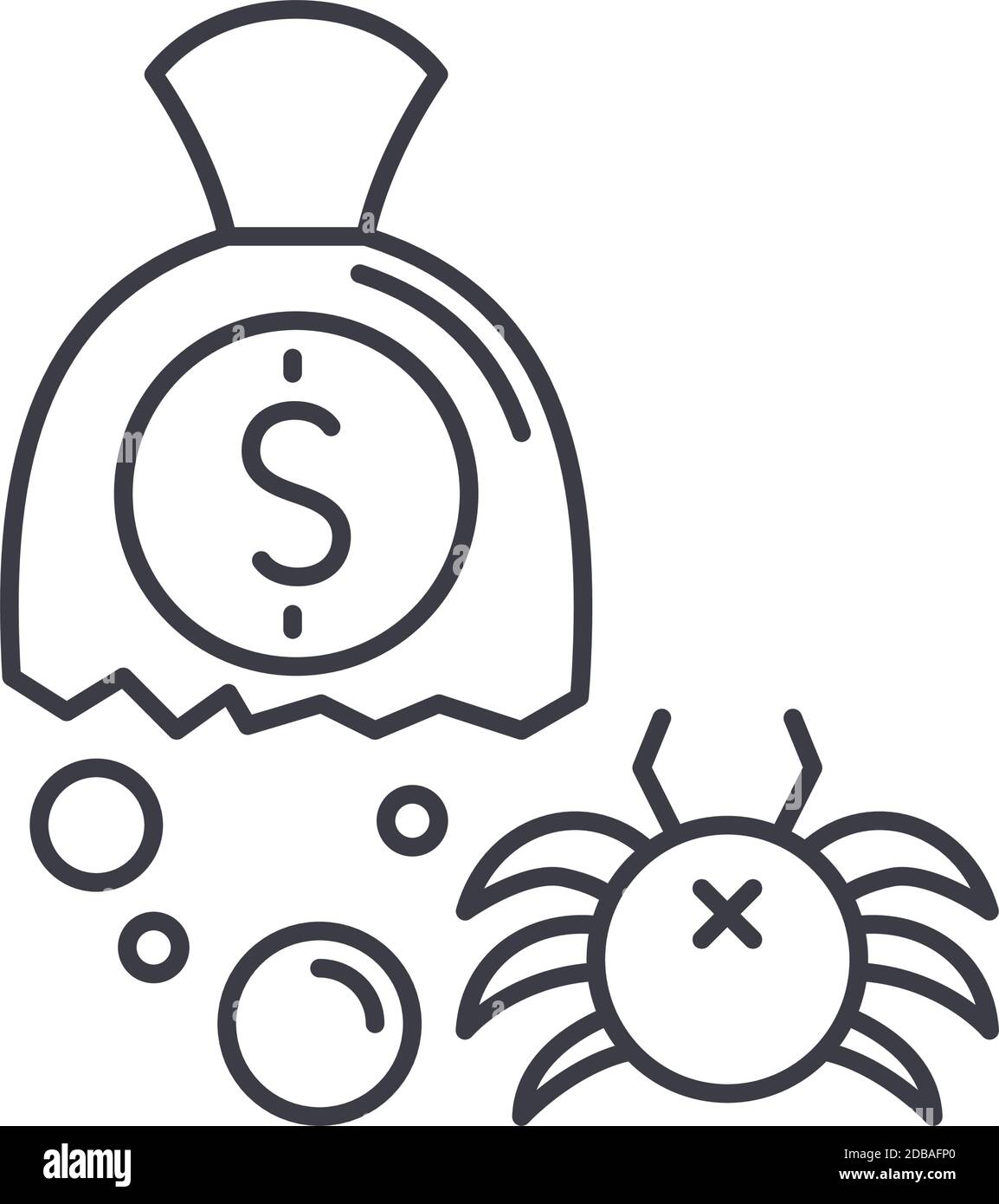 Theft money icon, linear isolated illustration, thin line vector, web ...