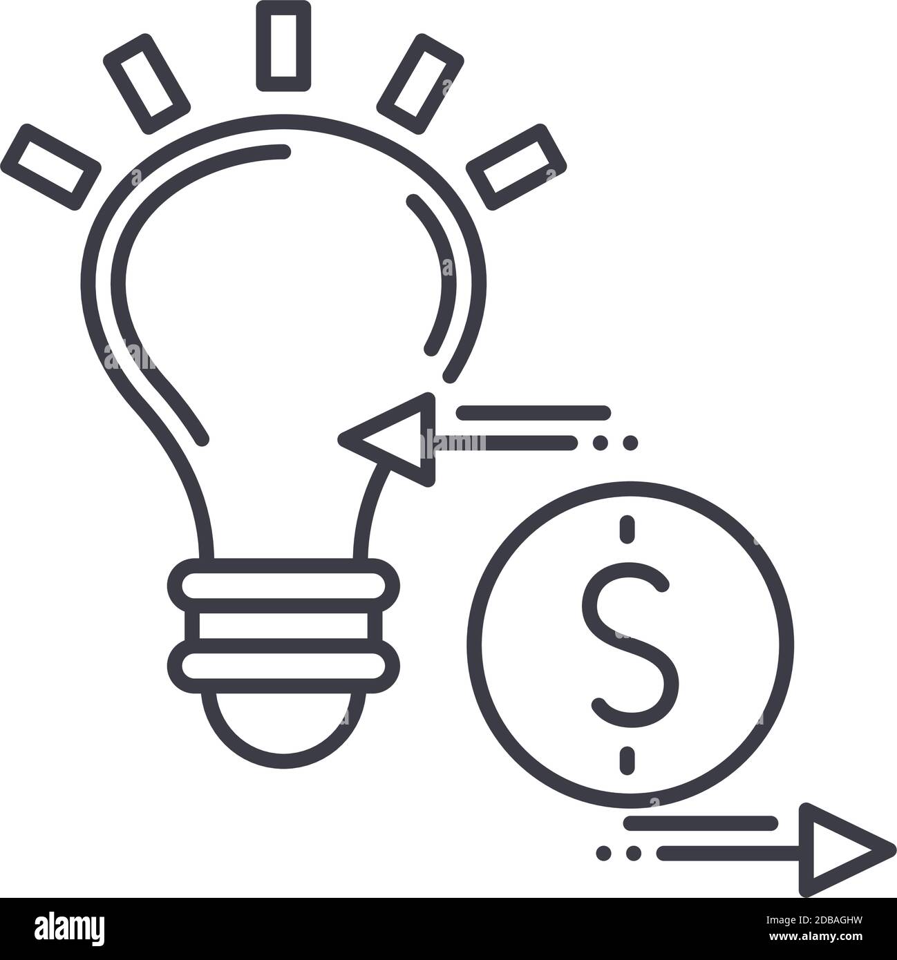 Solution icon, linear isolated illustration, thin line vector, web ...