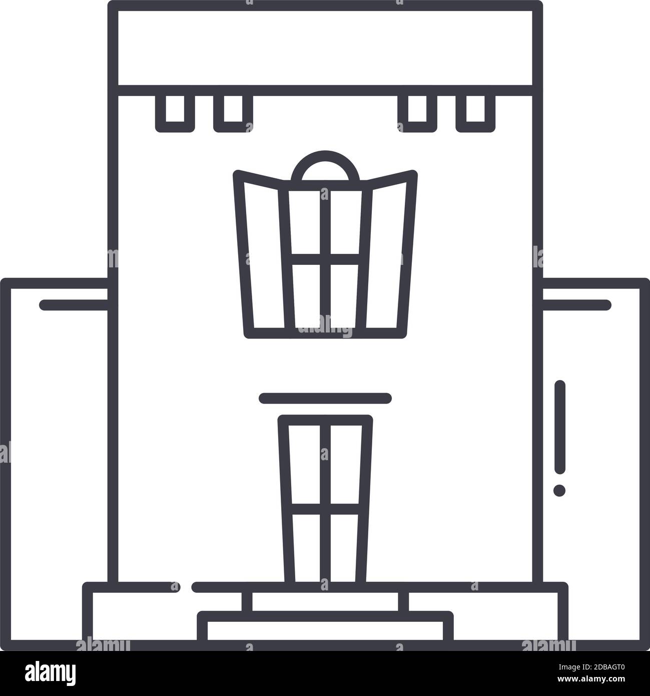 Tenement house icon, linear isolated illustration, thin line vector ...