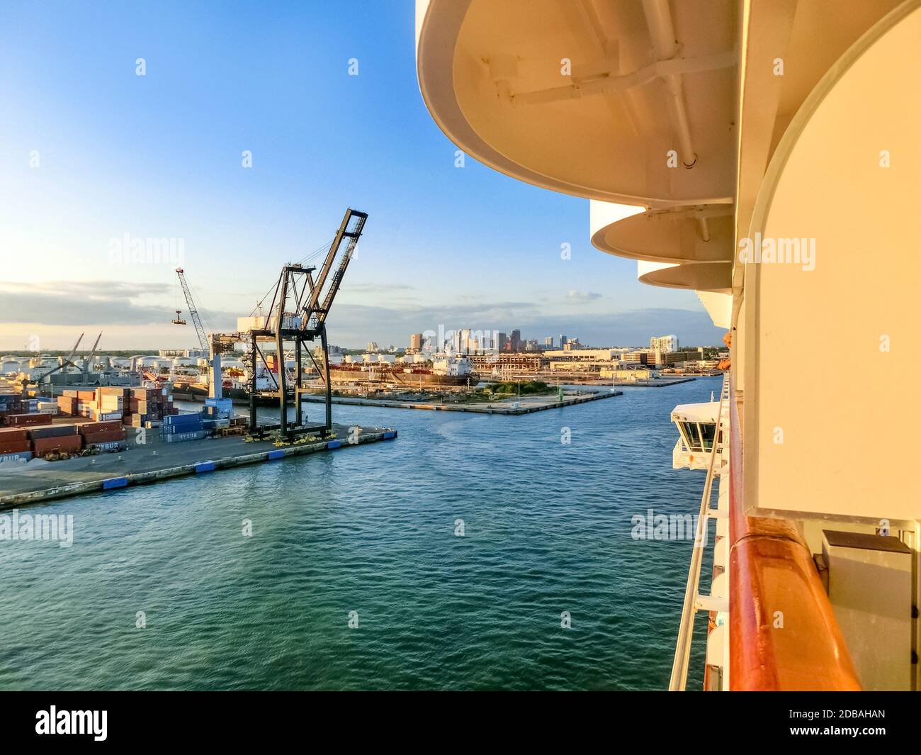 Fort Lauderdale - December 1, 2019: The view from a cruise ship of ...