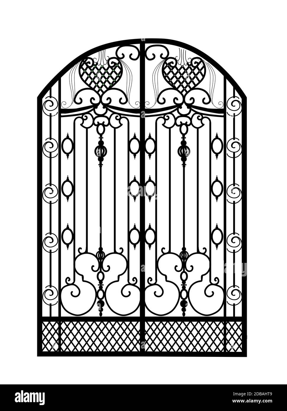 Ornate wrought iron grill Cut Out Stock Images & Pictures - Alamy