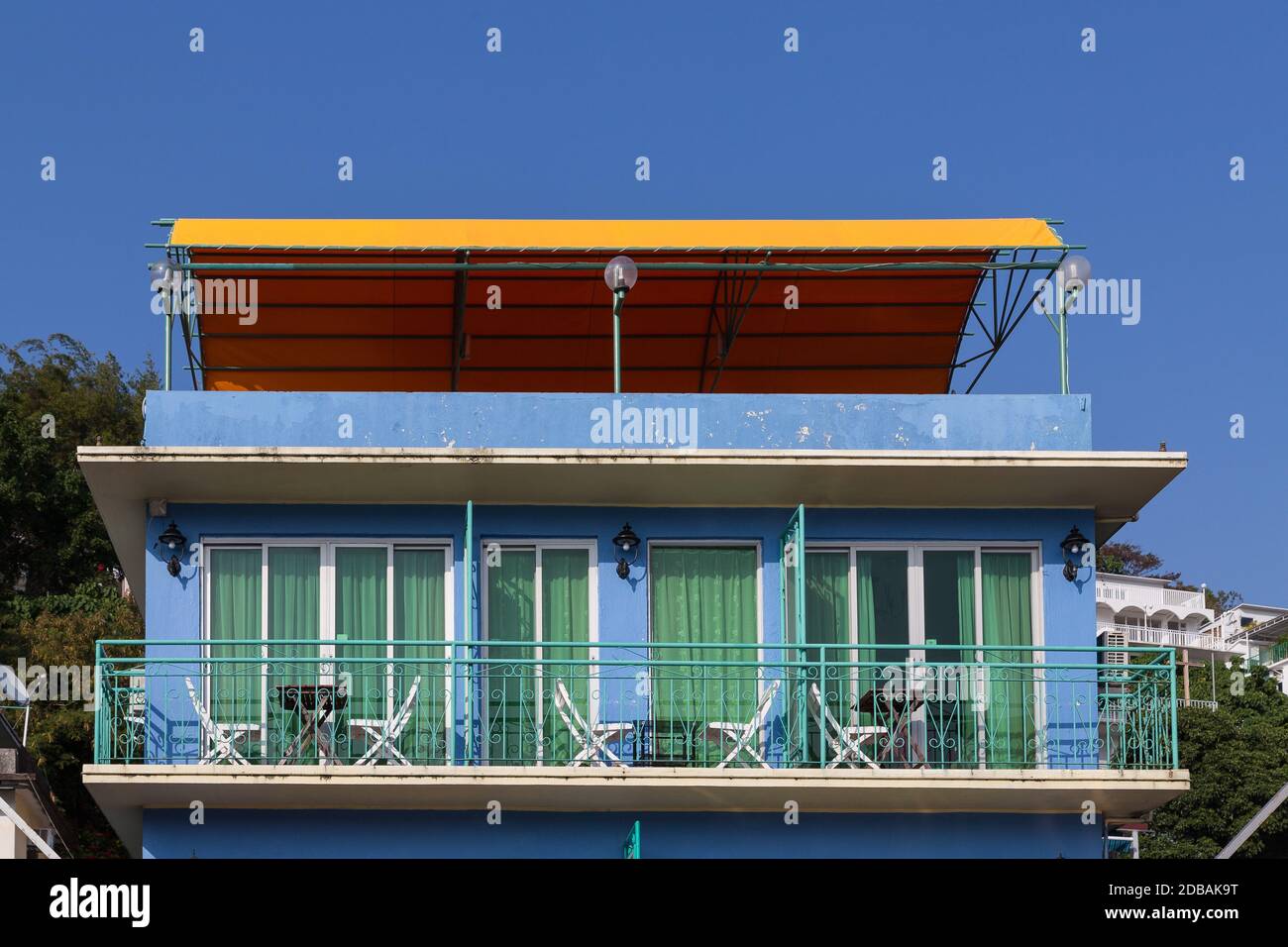 House facade in Yung Shue Wan Lamma Island Stock Photo - Alamy