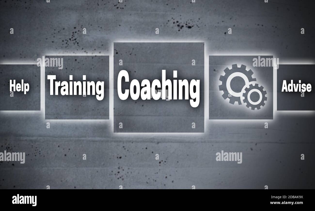 Coaching touchscreen concept background Stock Photo - Alamy