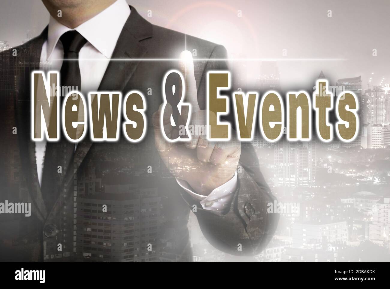 News and events is shown by businessman concept Stock Photo - Alamy